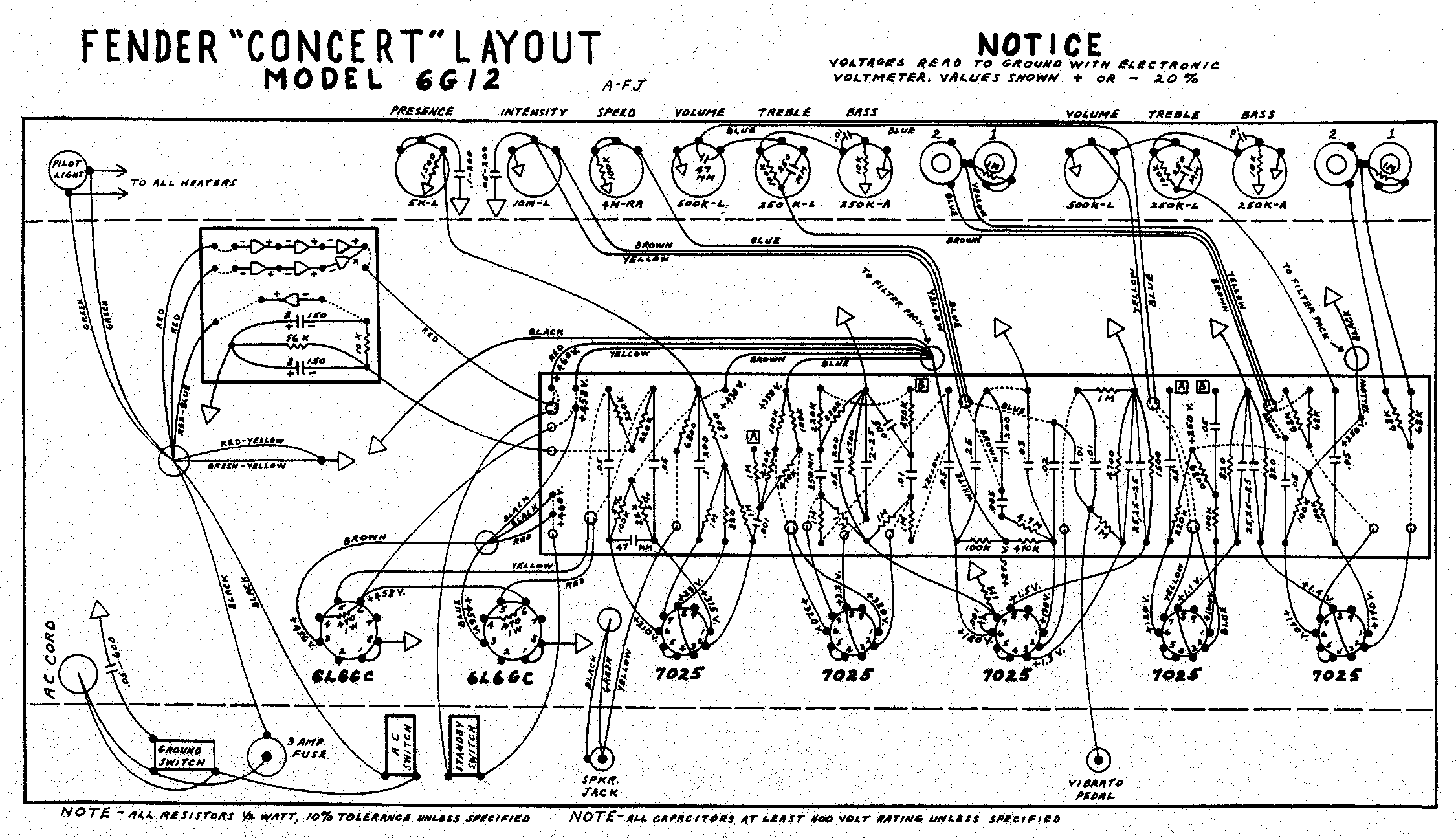Fender Tweed Deluxe Schematic